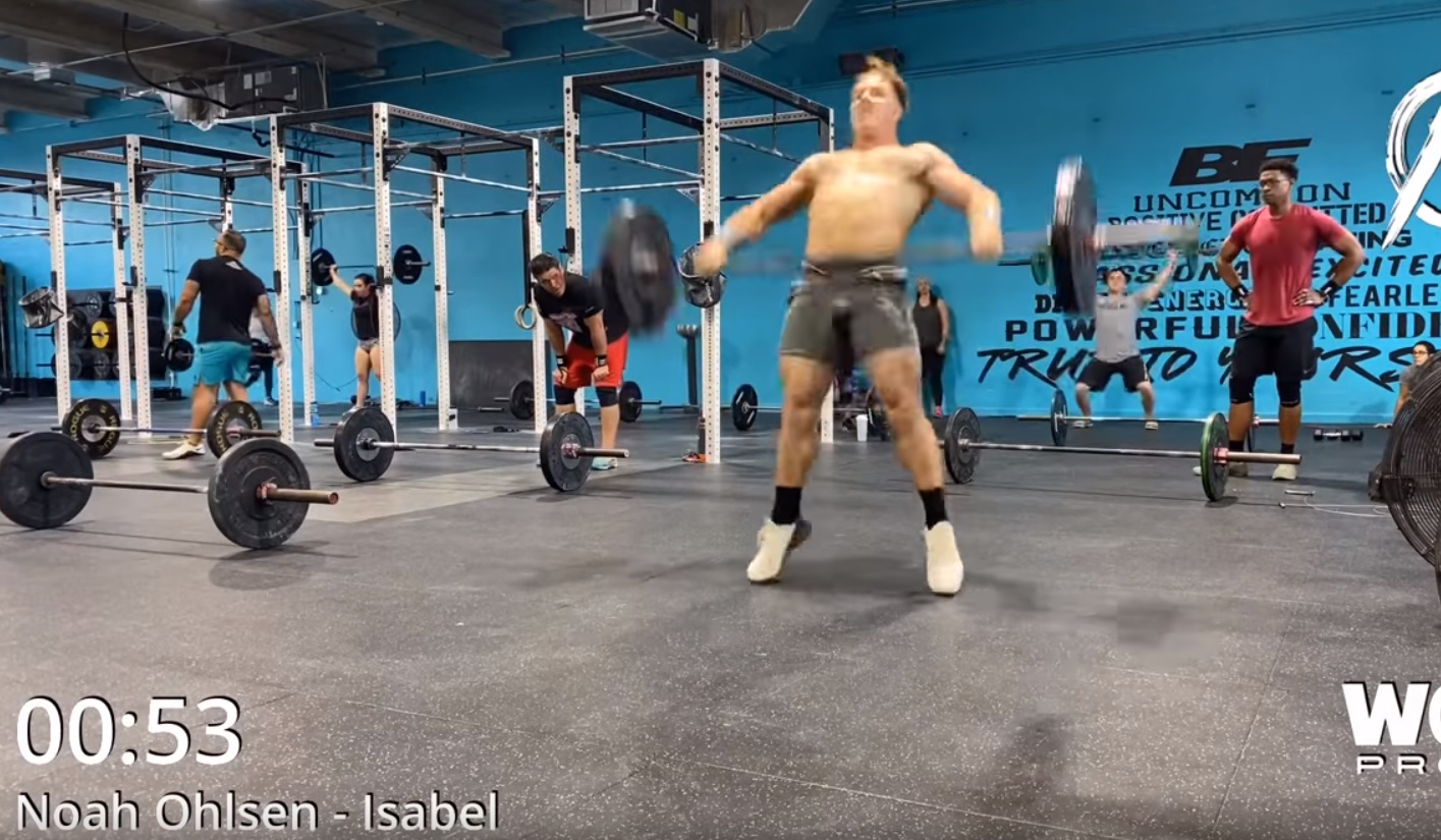 Noah Ohlsen fait le WOD "Isabel" unbroken en 1mn09 ! (Et à 61 kg) - WodNews